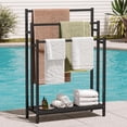 46" Extra Large Freestanding Towel Rack Stand for Bathroom, 3 Tier ...