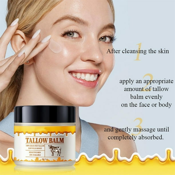 [2024 Gift] Beef Tallow Paste For Skin Care, 60g Beef Neck Balm, Grass ...