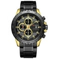 Chronograph function sport watch with a two tone dial & a classic bezel ...
