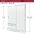 Craft + Main Lgrlsc4874-Cl Lagoon 74" High X 48" Wide Sliding Frameless ...