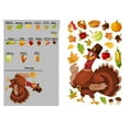 12 Sheets of Thanksgiving Window Stickers, Seasonal Fall Turkey Decals ...