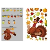 12 Sheets of Thanksgiving Window Stickers, Seasonal Fall Turkey Decals ...