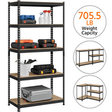 Topeakmart 3pc 5-Tier Adjustable Steel Shelf Unit, Heavy Duty Boltless ...
