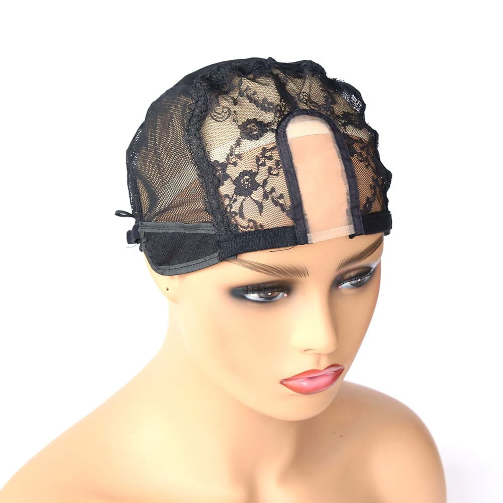 1.3x3inch U Part Wig Cap with MONO Lace for Wigs Making with Adjustable ...