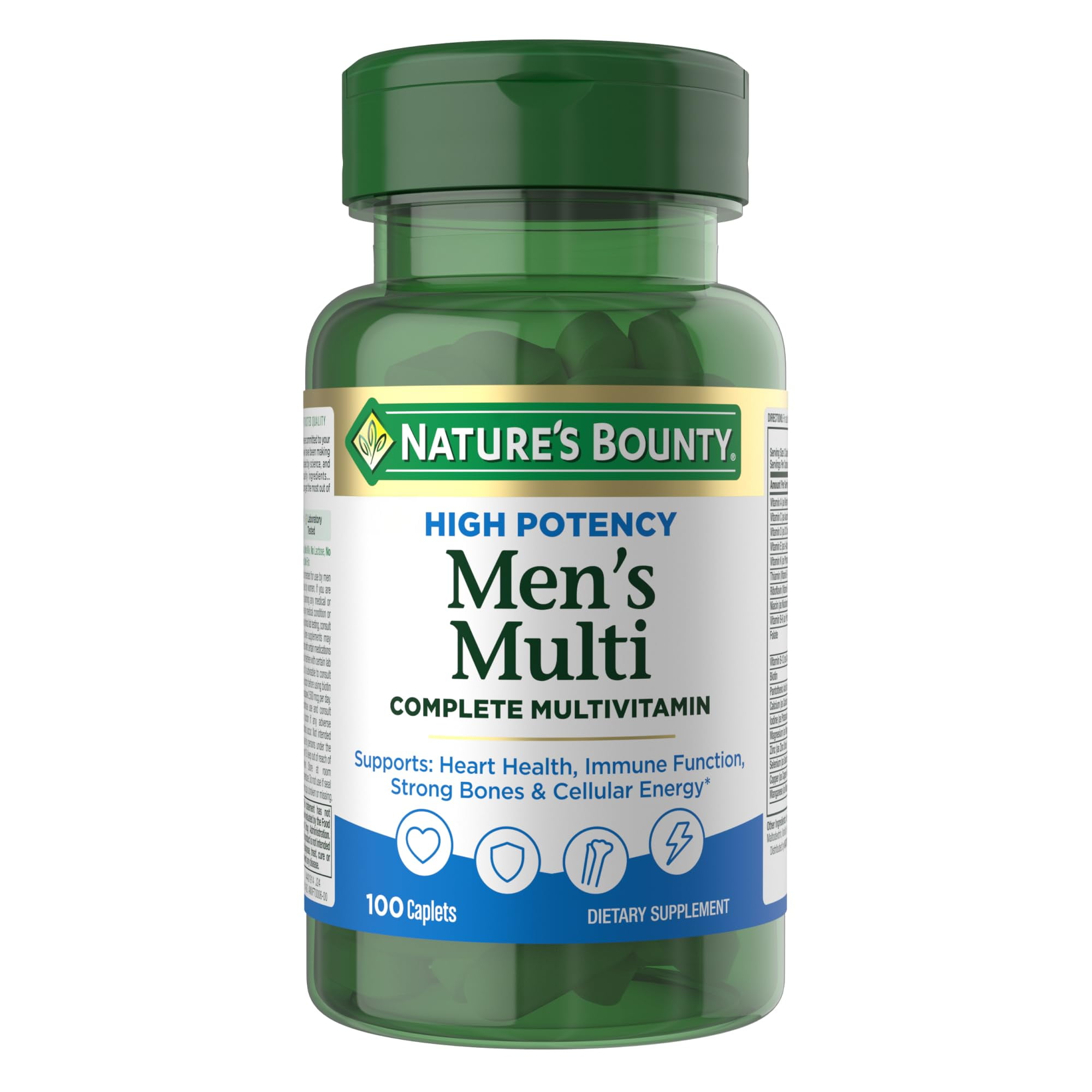 Multivitamínico Nature's Bounty de alta potencia para hombre, 100 ...