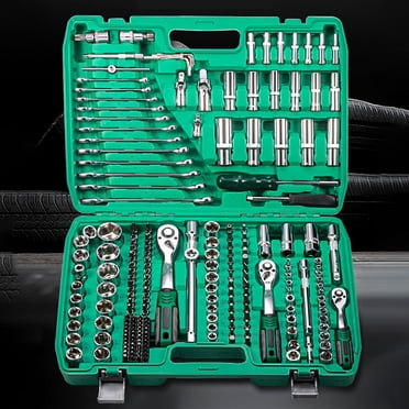 "216-Piece Professional Ratchet Set - 1/4" 3/8" 1/2" Drive CR-V Sockets ...