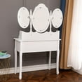 Ktaxon 7-Drawer Vanity Makeup Table Set, Simple White Dressing Table w ...