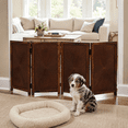 The Wooden Town Foldable Indoor Pet Gate, Freestanding 4-Panel Dog ...