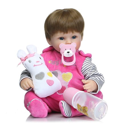 40cm Reborn Baby Simulation Doll Toy Lifelike Girl with Magnetic Mouth ...