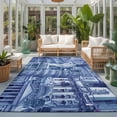 3'x5' Area Rugs, Navy Blue Landmarks Indoor Outdoor Area Rug for Living ...