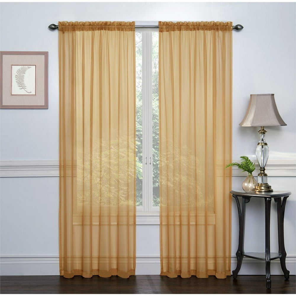 Kate Aurora Living Ultra Luxurious Sheer Voile Window Curtain Pair