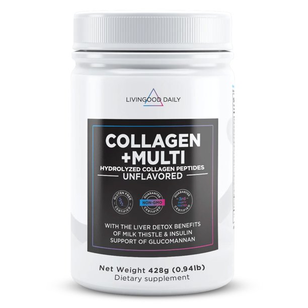 Livingood Daily Collagen + Multi - Hydrolyzed Collagen Peptides Powder ...