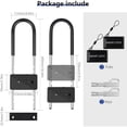 Long Shackle Padlock U Lock Bike Gate Combo U-Lock Adjustable Shackle, Lock with Fingerprint ...