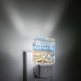 Coastal Starfish Coral Plug-in LED Night Lights Shell Ocean Wood Grain ...