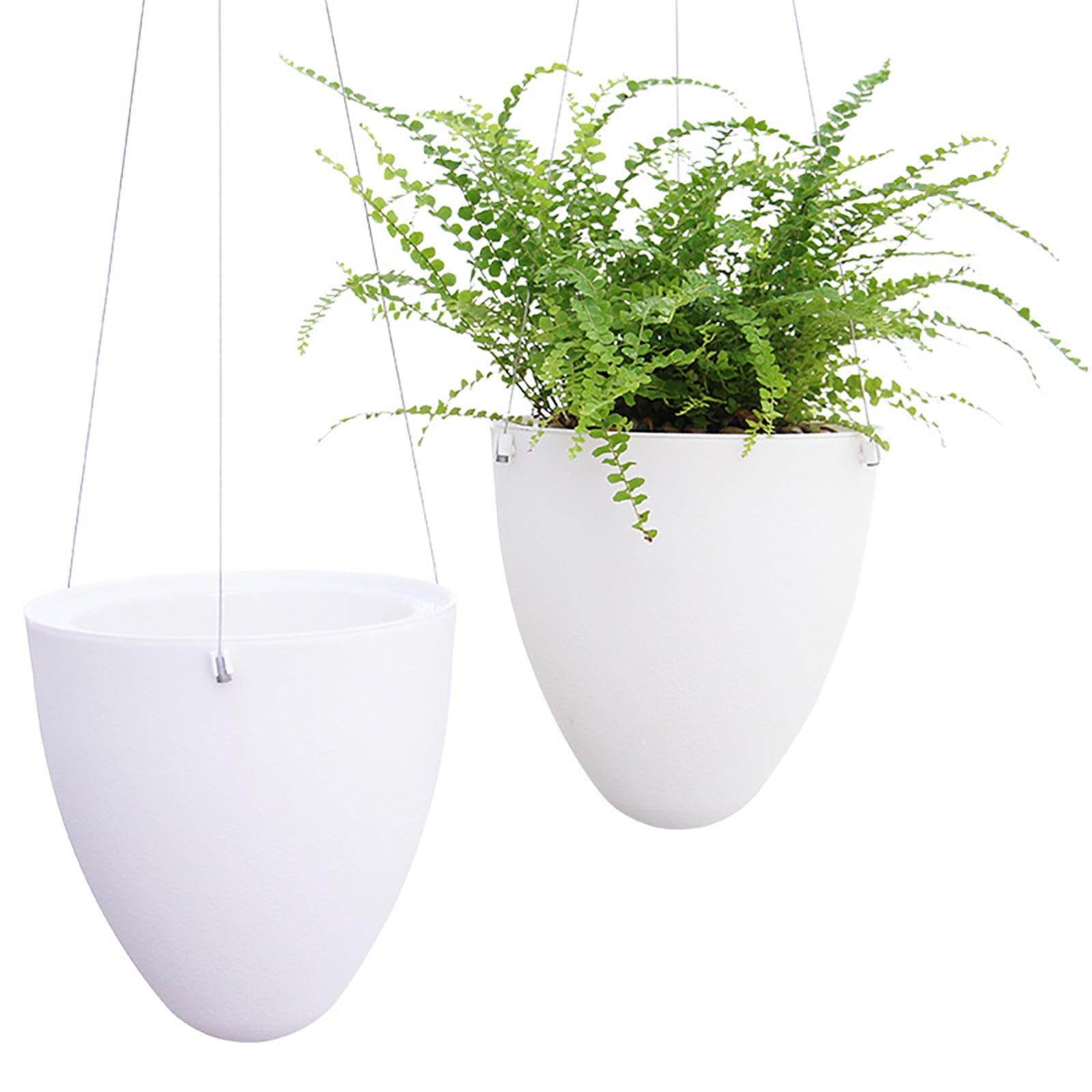 Click here for Sktrjpolfis White Plastic Egg-Shaped Hanging Pot I... prices