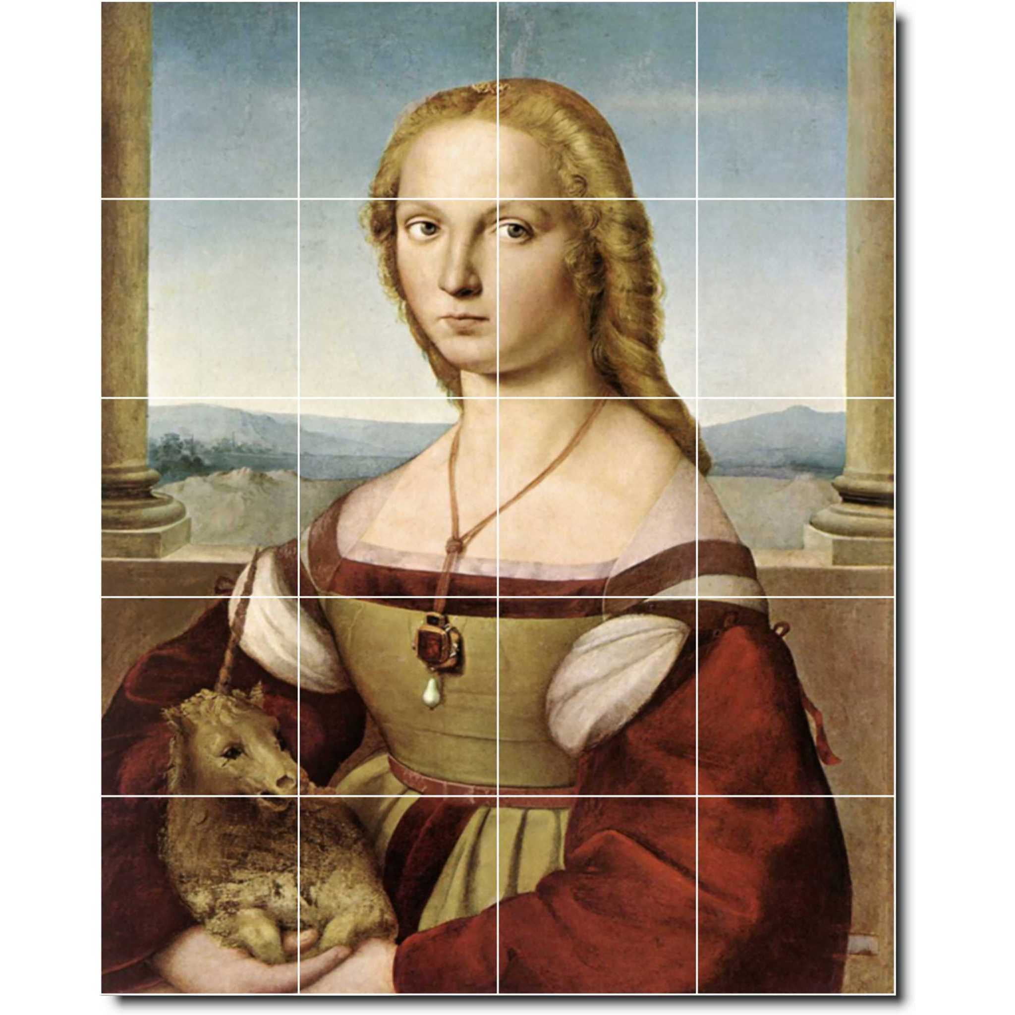 Ceramic Tile Mural-Raphael Women Painting 234. 24" w x 30" h using (20 ...
