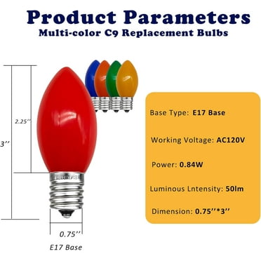 Box of 25 Ceramic Multicolor Blinker Bulbs – Green, Red, Orange, White ...