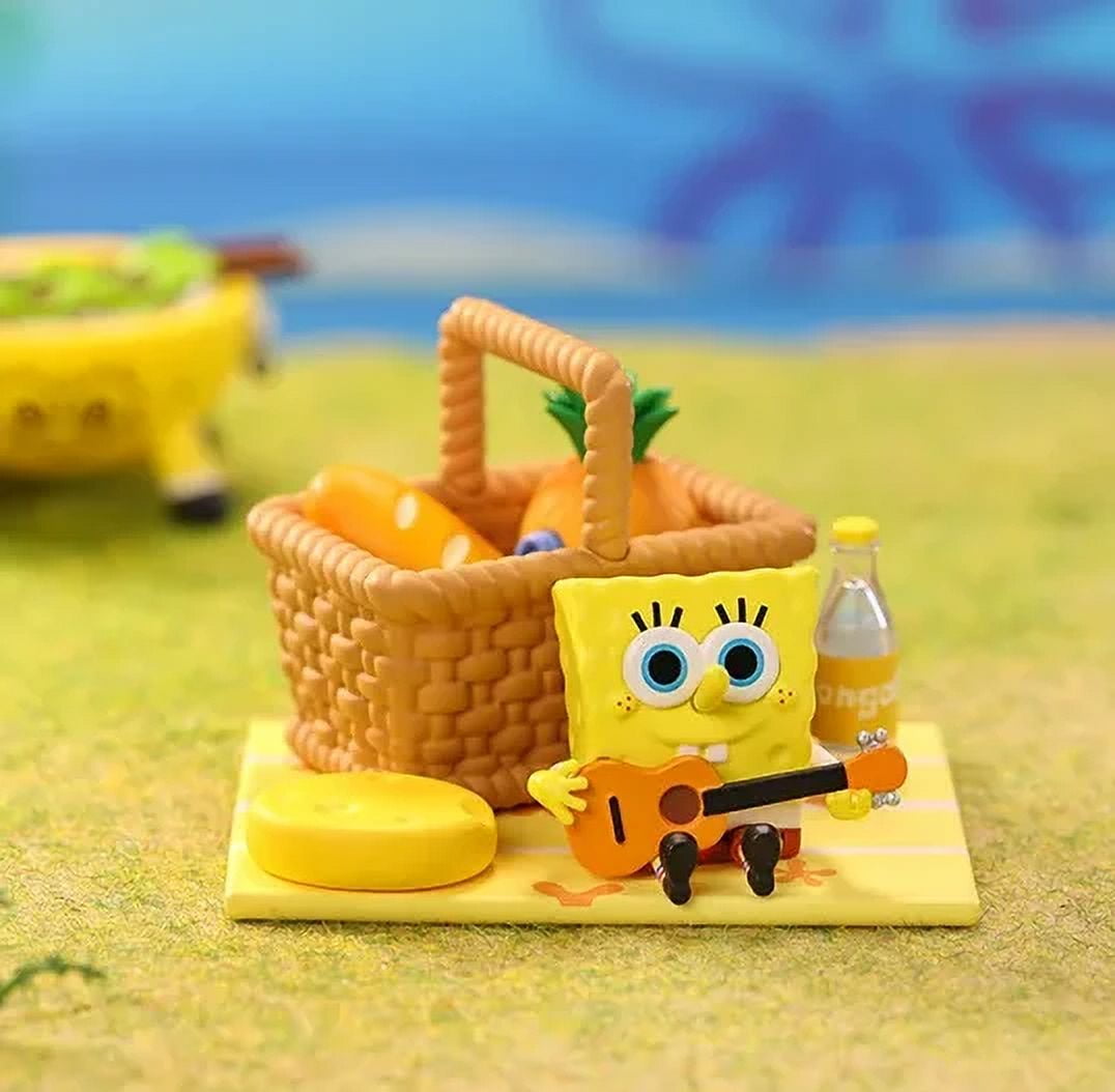 2025 POP MART Bob Esponja Serie de fiestas de picnic Caja sorpresa ...