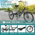 Slsy Adult Folding Tricycle for Adults, 7 Speed 20/24/26 inch 3 Wheels ...