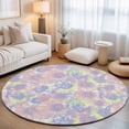 Abstract Colorful Tie Dye Pattern Round Rug 3ft Seamless Ethnic Floral ...