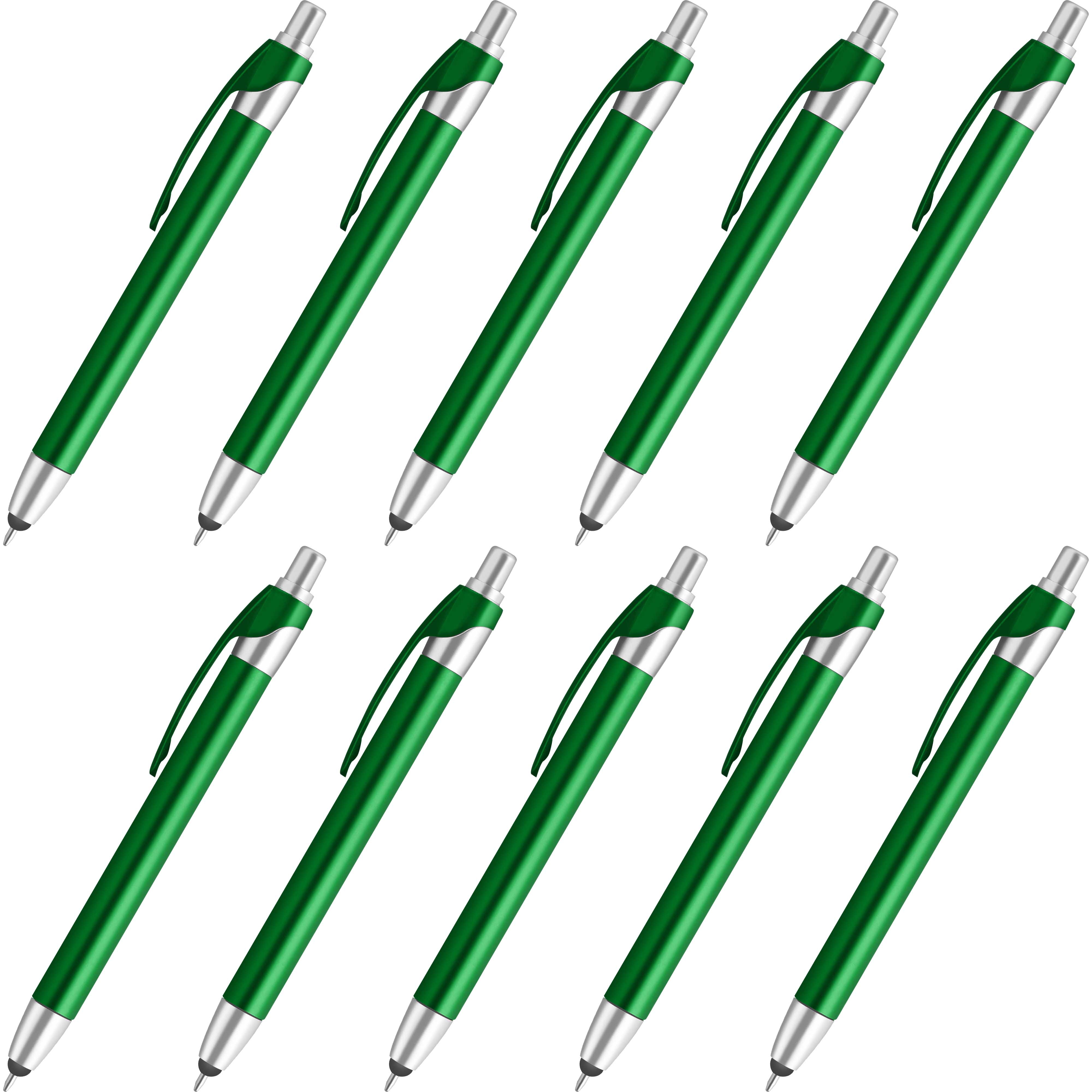 10 Linux Click Action Plastic Stylus Pens Pack - Retractable, Black Ink ...