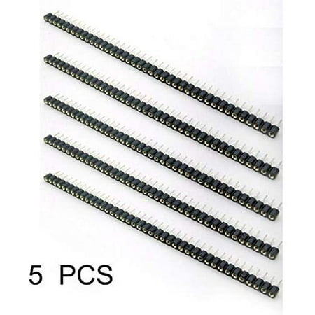 5Pcs Pitch 2.54mm 40 Pin Tin PCB Panel IC Breakable Round Female Header ...