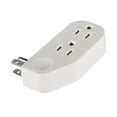 Hyper Tough Grounded White Right Angle Wall Tap, 3-Outlet, 15 Amps ...