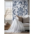Blue Floral Sheer Curtains 72 Inch Long 1 Panel Pattern Leaves ...