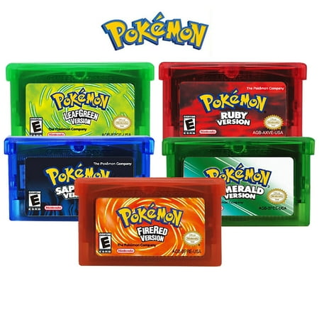 Pokemon Emerald Sapphire Ruby Leafgreen Firered Games Bundle GBA ...