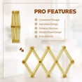 13" High Wooden Accordian Wall Hanger, Expandable Coat Rack, 10 Peg ...