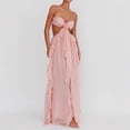 2026 European and American New Style Women's Light Pink Strapless Rose ...
