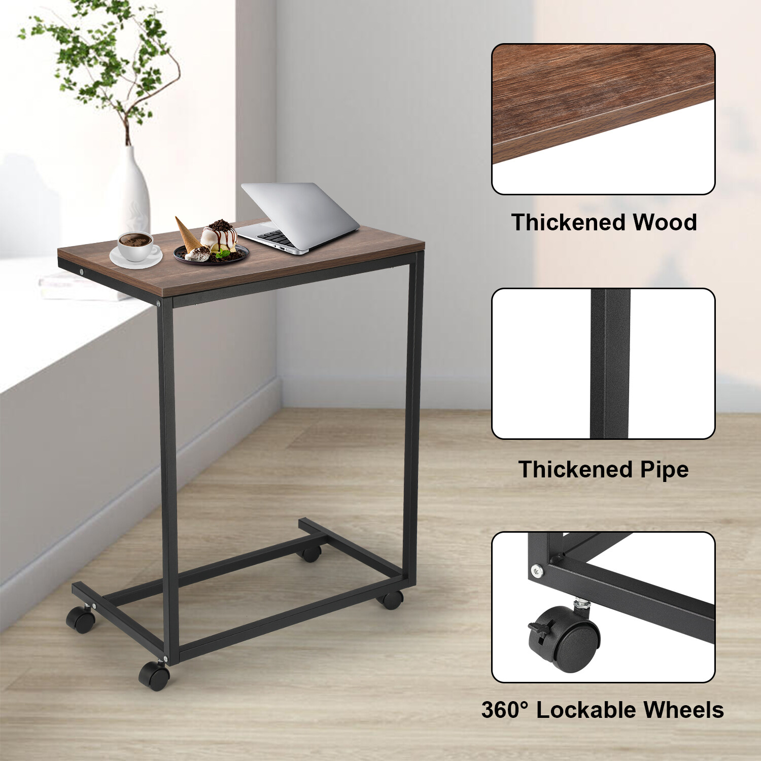 Slide Under Sofa Computer Table | Baci Living Room