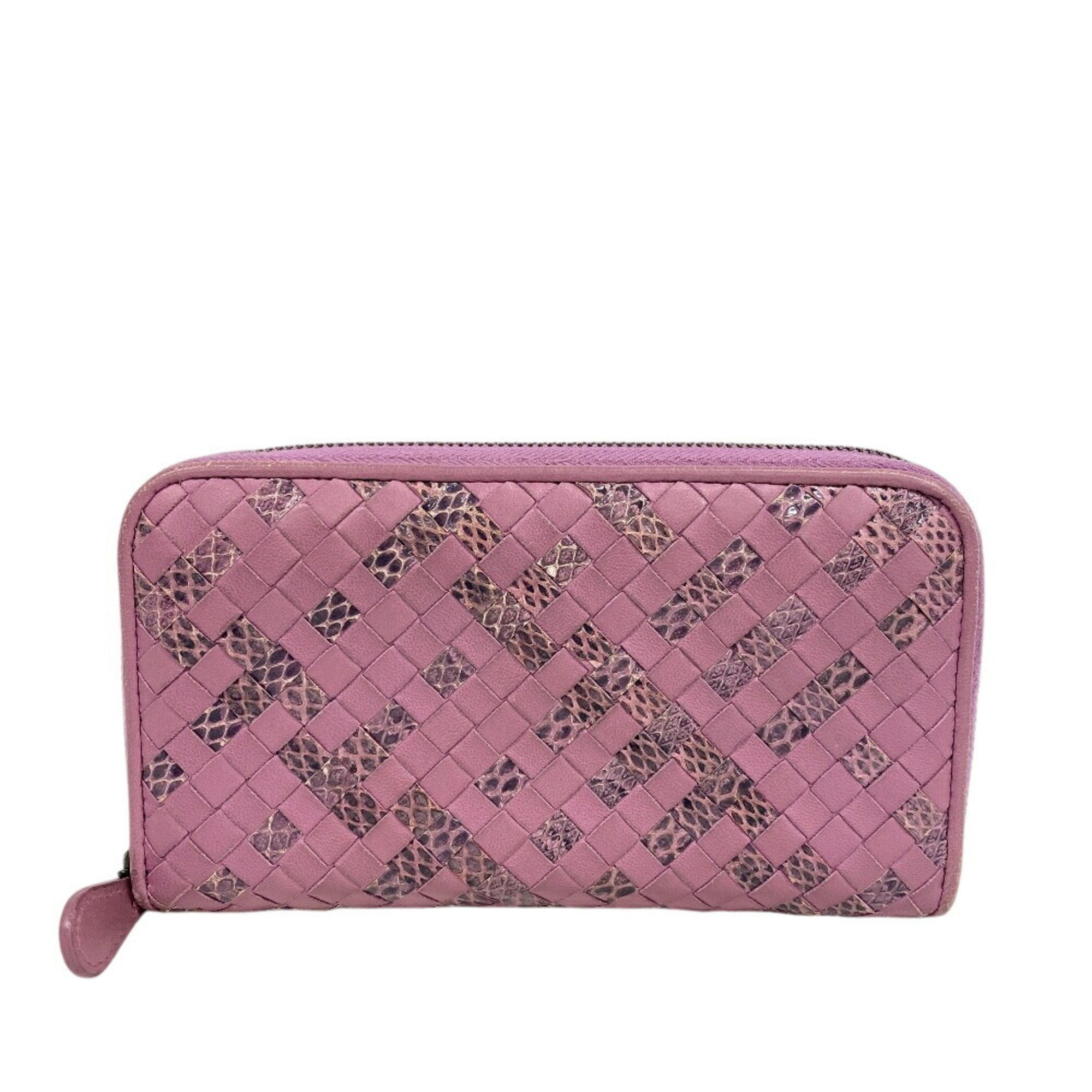 Pre-Owned BOTTEGA VENETA Bottega Veneta Round Zip Wallet Intrecciato ...