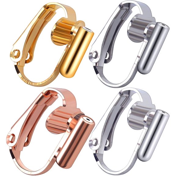 Pack of 24 Clip-on Earrings, Non-Plated Brass with Loop for Jewelry ...