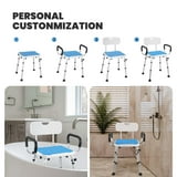 Naipo Shower Chair with 6 Adjustable Height Removable Back and Arms for ...