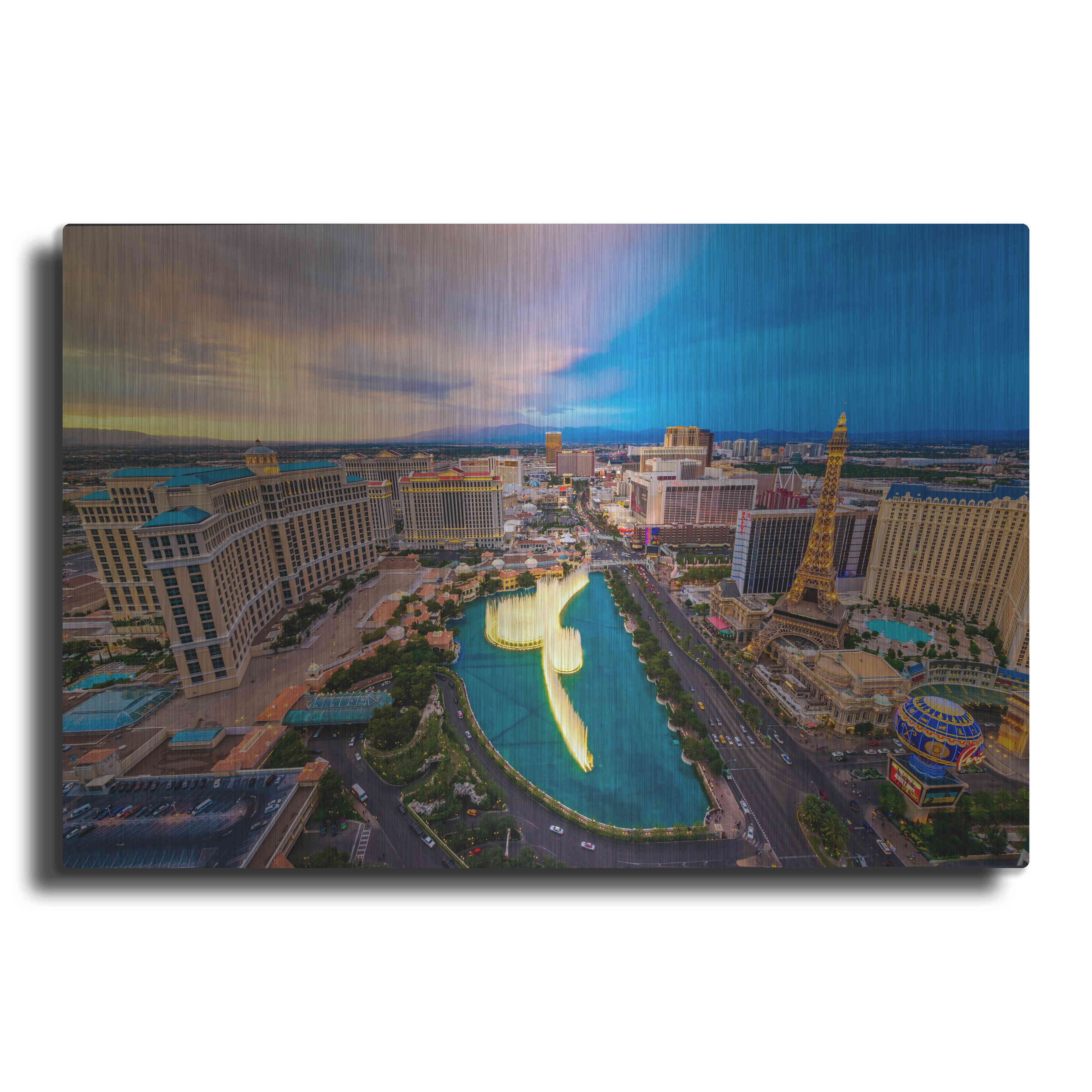 Luxe Metal Art 'Aerial Las Vegas' by Edin Chavez, Metal Wall Art, 36 ...