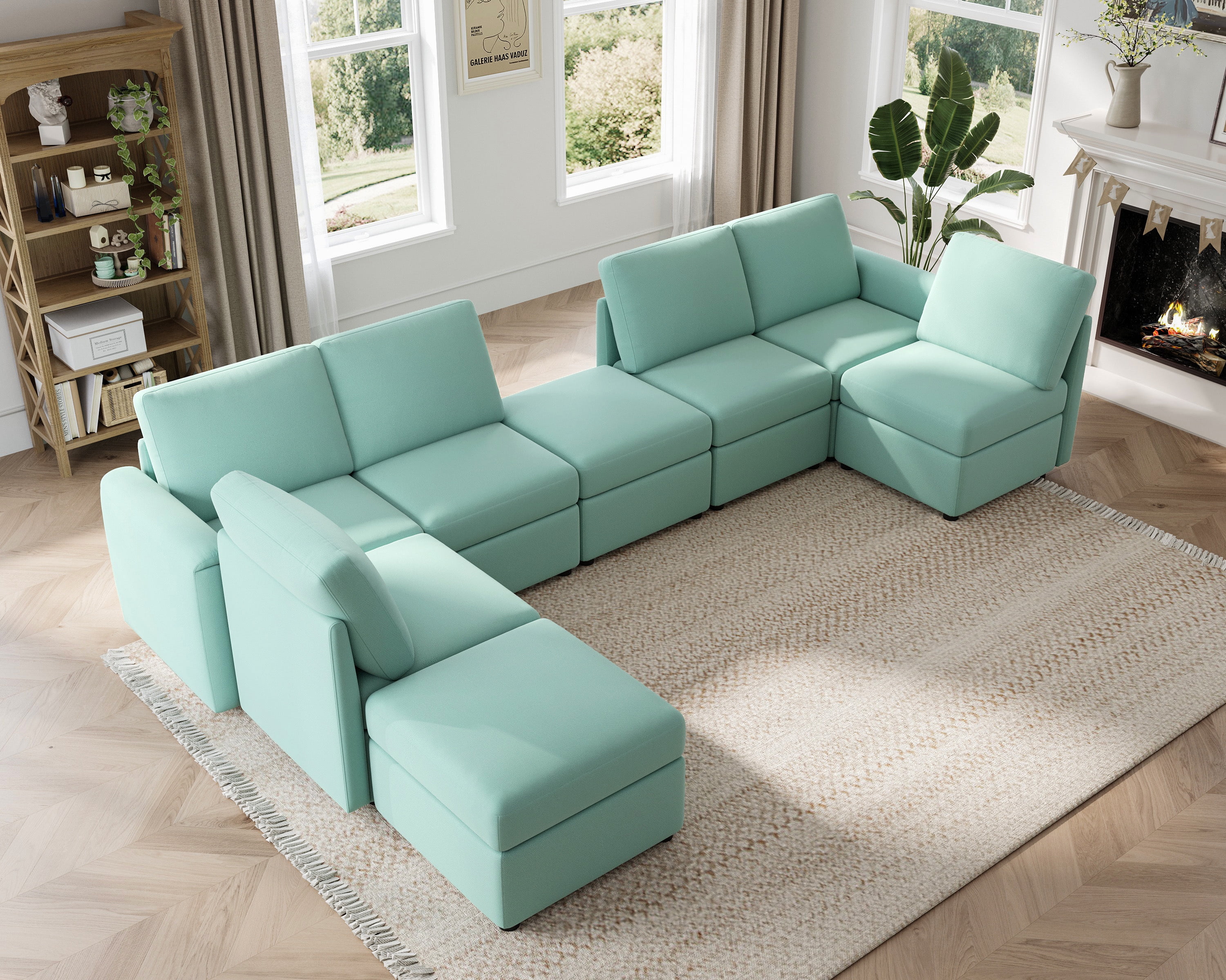 Turquoise Sectional Sofa With Chaise | Baci Living Room