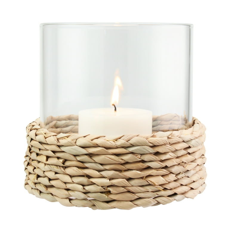 Better Homes Gardens Decorative Hyacinth Hurricane Pillar Candle Holder Brown Walmart
