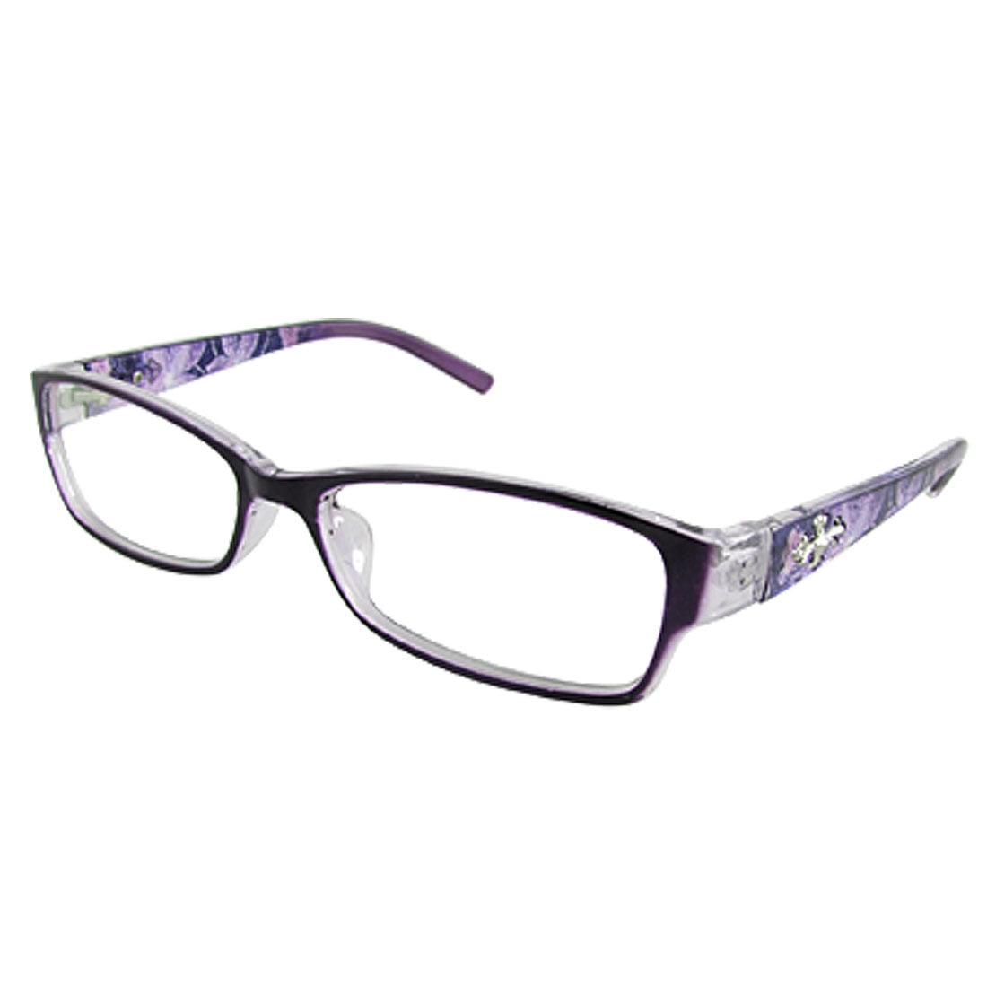 Lady Purple Floral Plastic Arm Clear Lens Plano Glasses | Walmart Canada