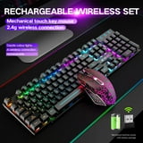 T3 Wireless RGB LED Light Gaming Keyboard and Mouse Combo for PC ...