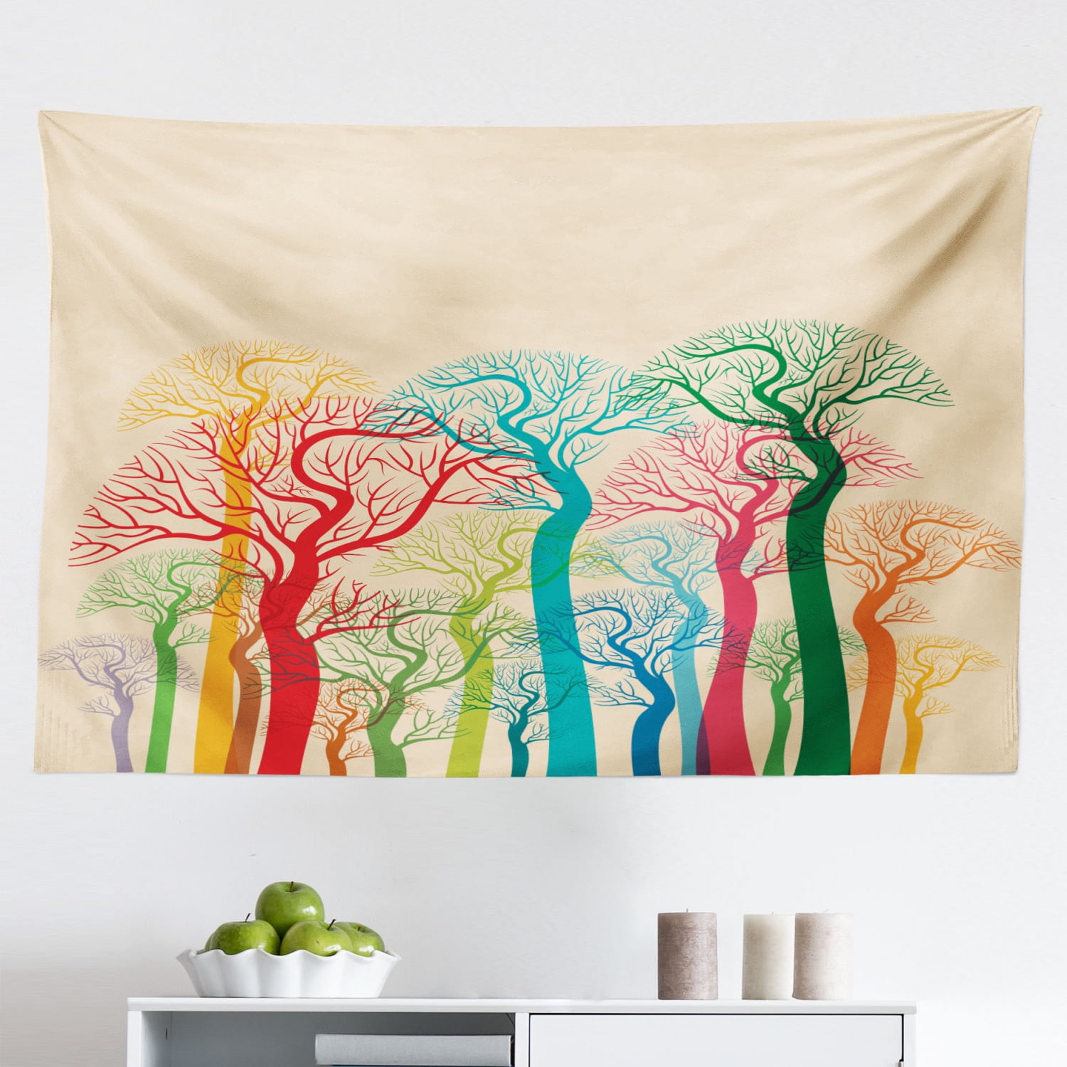 Spring Tapestry, Nature Floral Pattern of Blossoming Branches Buds and ...