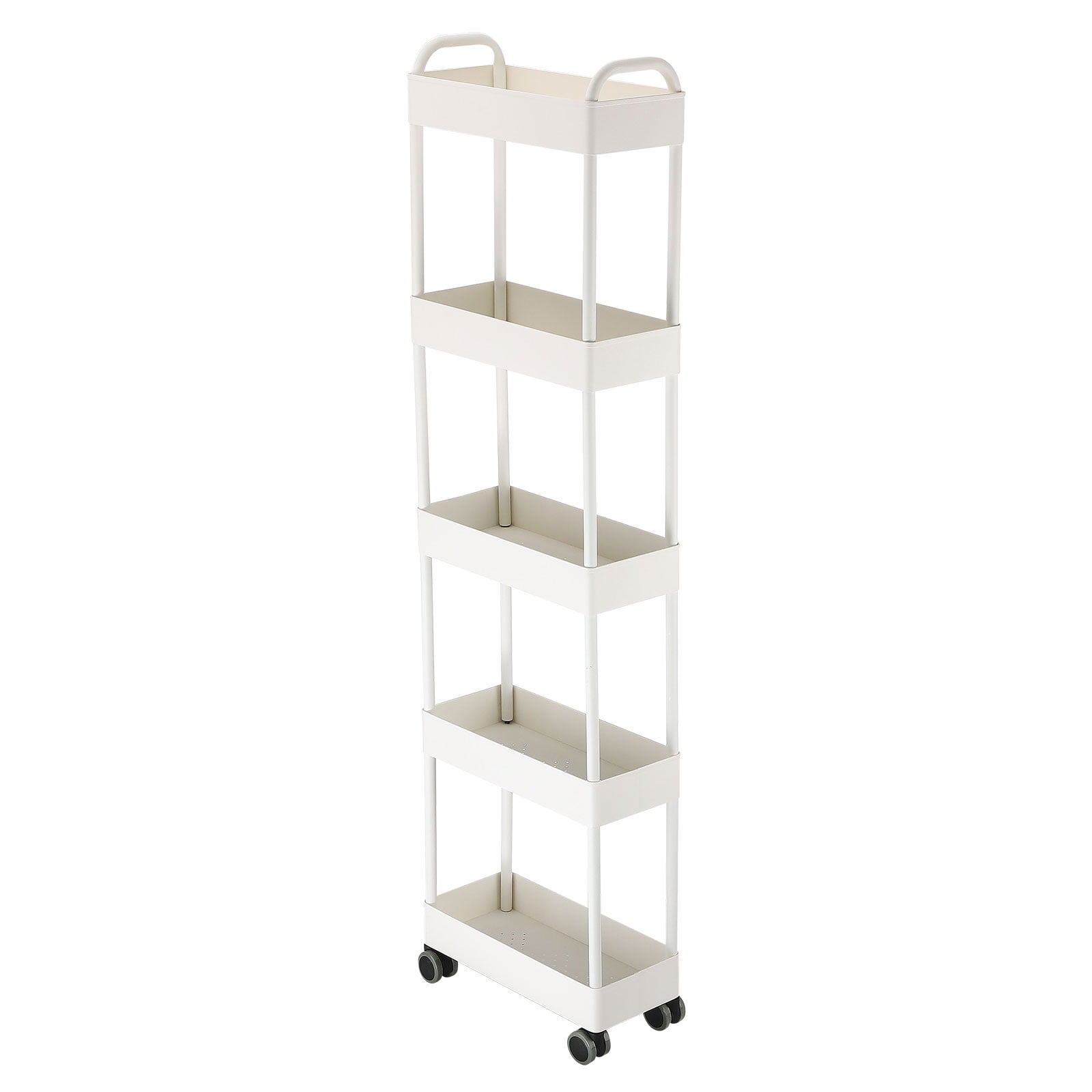 5-Layer Organizer Cabinet Storage Rack Removable Slotted Shelf Trolley ...