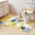 Abstract Color Block Bathroom Rugs Set Yellow Gery Oil Painting Style ...