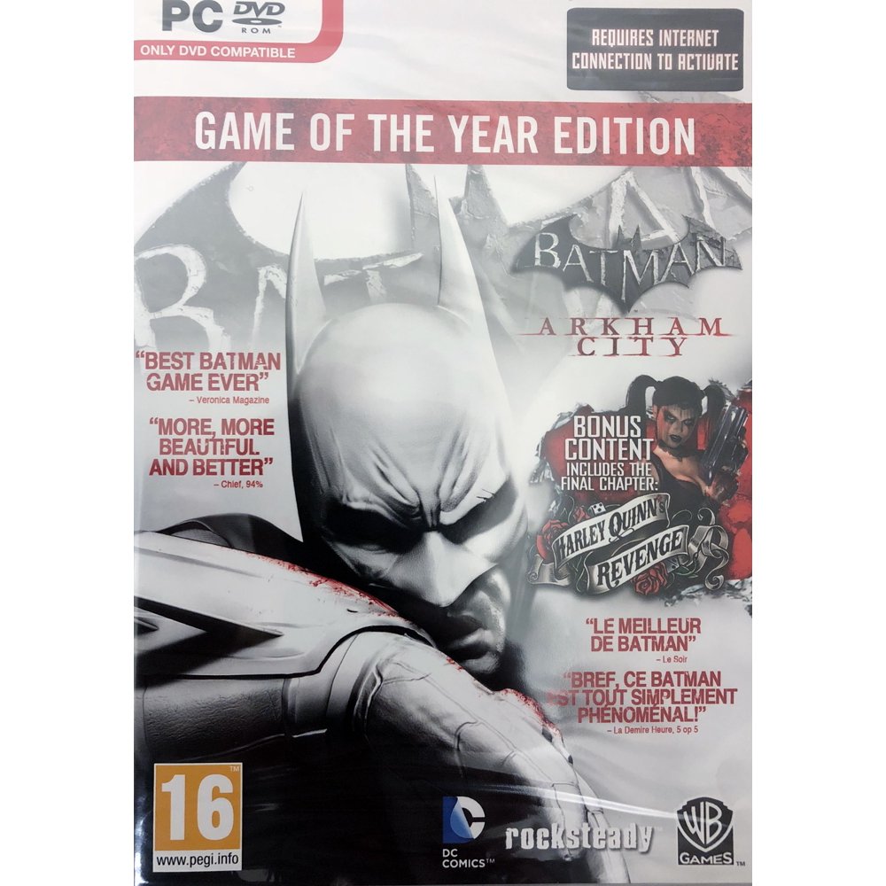 Batman: Arkham City Game of the Year Edition PC DVD-Rom - Walmart.com ...