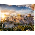 60in*80in Fabric Greek Backdrop Acropolis of Athens Sunset Ancient ...