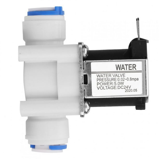 Válvula de agua solenoide 24VDC N/C válvula solenoide eléctrica de plástico conexión rápida para ...