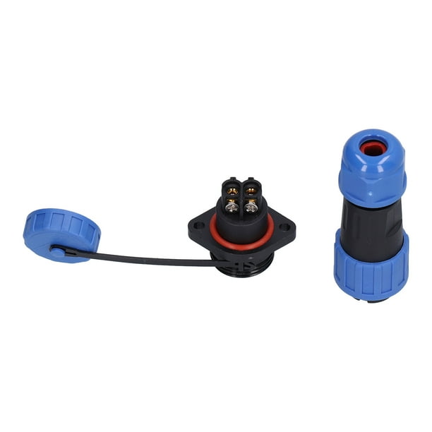 Conector impermeable de 2 pines IP68, toma de corriente de aviación, 250V, 20A, con bridas para ...