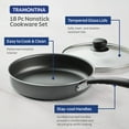 Tramontina Primaware 18 Piece Non-stick Cookware Set, Steel Gray ...