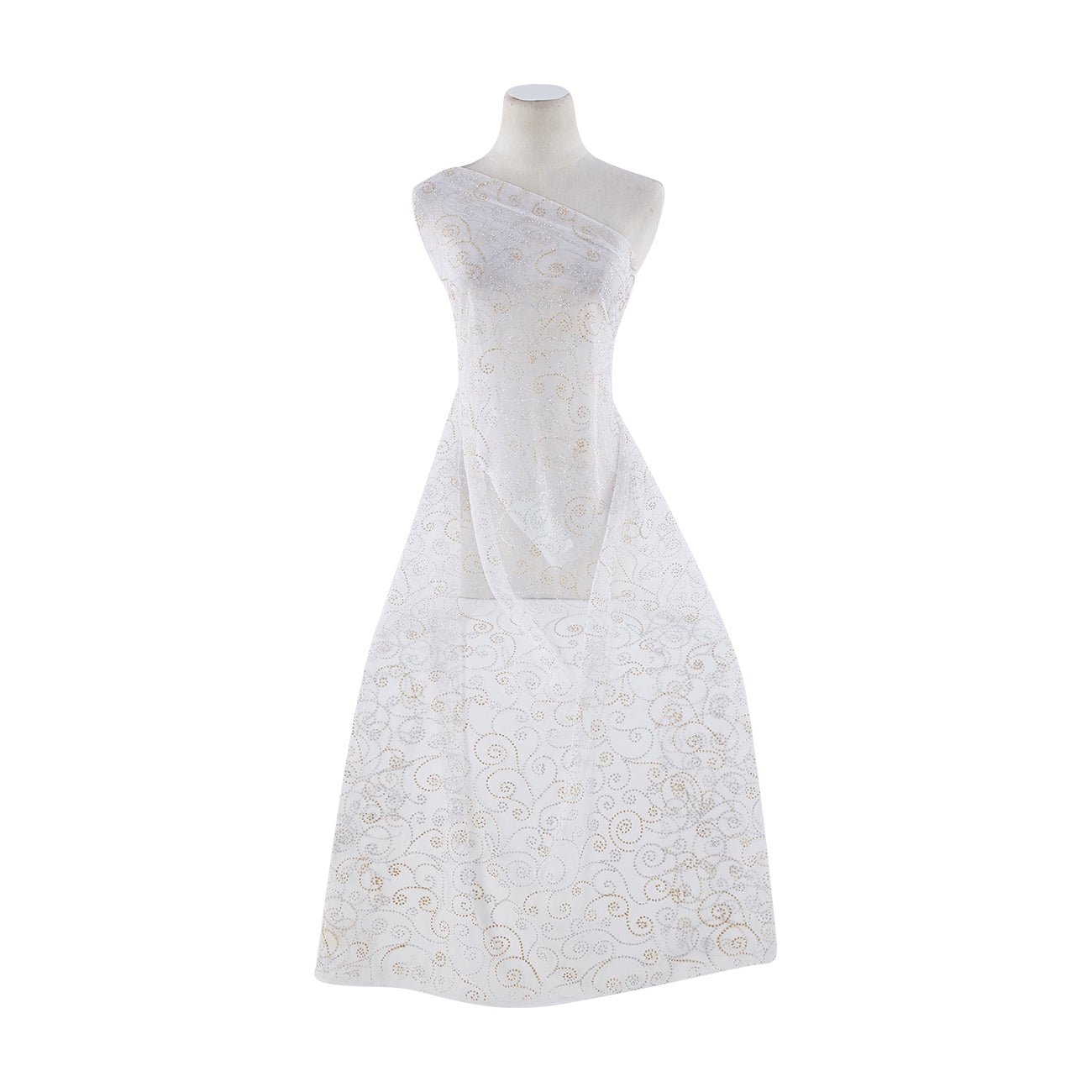 ZELOUF Two-Tone Scroll Glitter On Tulle , Sewing, DIY, Crafts Fabric By ...