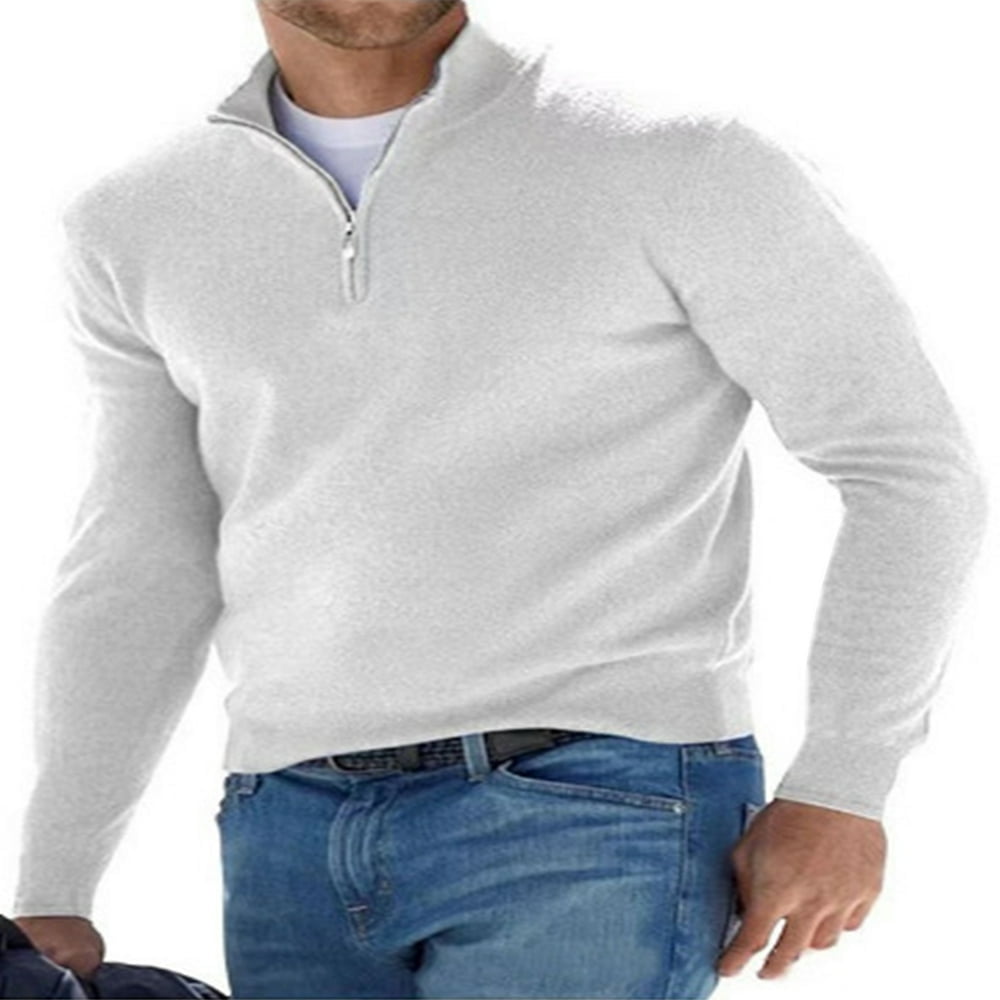 Click here for Generic Men‘s Stand Collar Zipped Knit Sweater In... prices